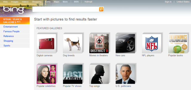Microsoft anuncia pesquisa visual no Bing