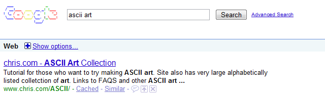 Google ASCII Art [Easter Egg]